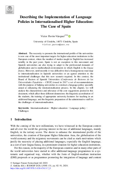 (PDF) Describing the Implementation of Language Policies in ...