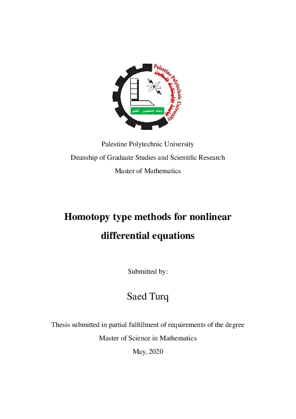 Pdf Homotopy Type Methods For Nonlinear Differential Equations