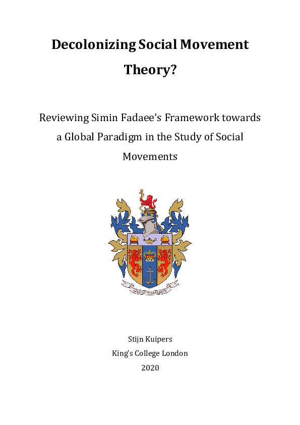 (PDF) Decolonizing Social Movement Theory? Reviewing Simin Fadaee's ...