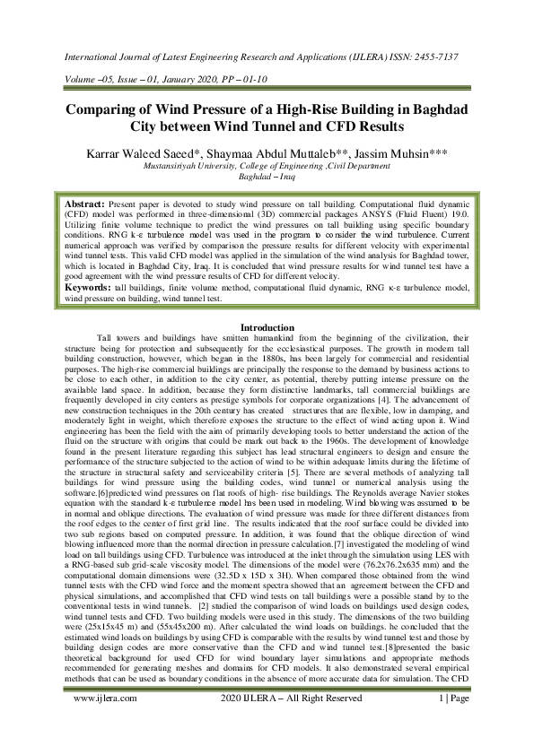 (PDF) Comparing of Wind Pressure of a High-Rise Building in Baghdad ...