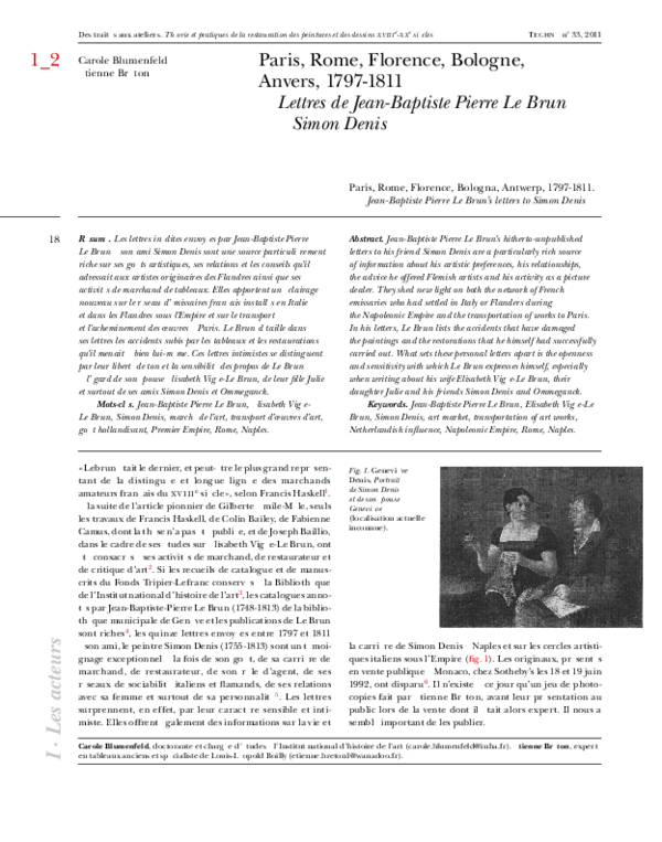 (PDF) Carole Blumenfeld et Etienne Bréton, "Paris, Rome, Florence ...