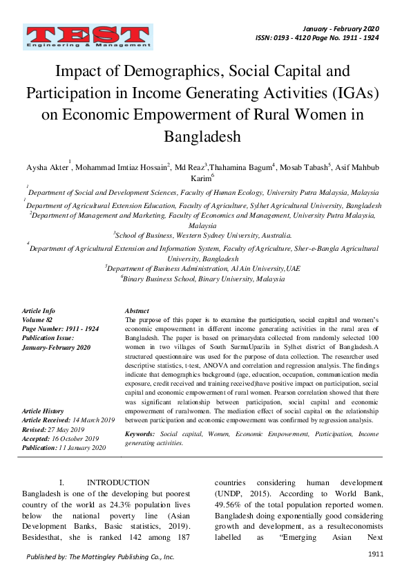 (PDF) Impact of Demographics, Social Capital and Participation in ...