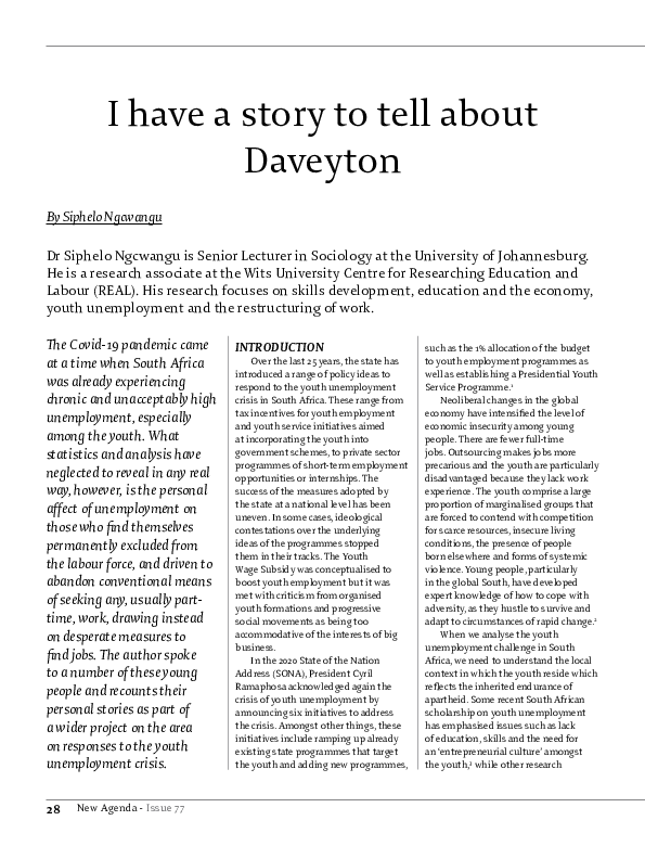 (PDF) I have a story to tell about Daveyton