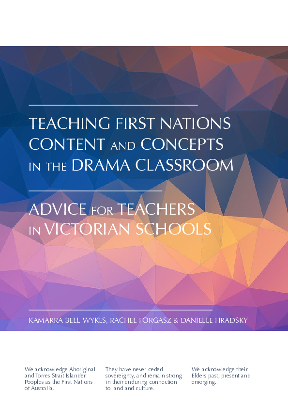 (PDF) Teaching First Nations content and concepts in the Drama ...