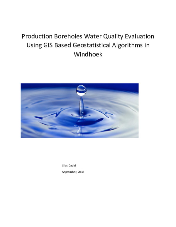 (PDF) Production Boreholes Water Quality Evaluation Using GIS Based Geostatistical Algorithms in ...