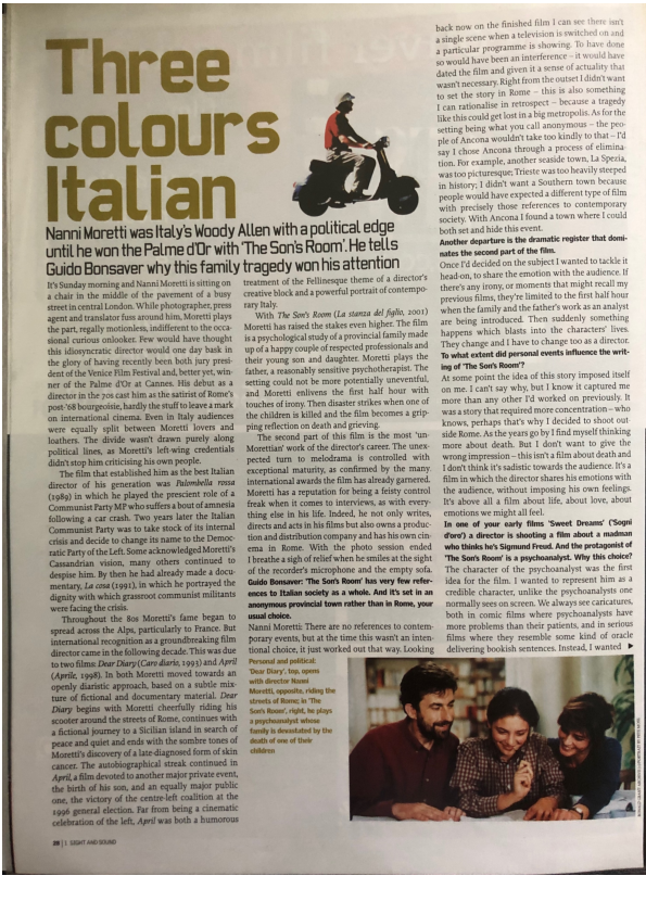 (PDF) Three Colours Italian, An Interview with Nanni Moretti