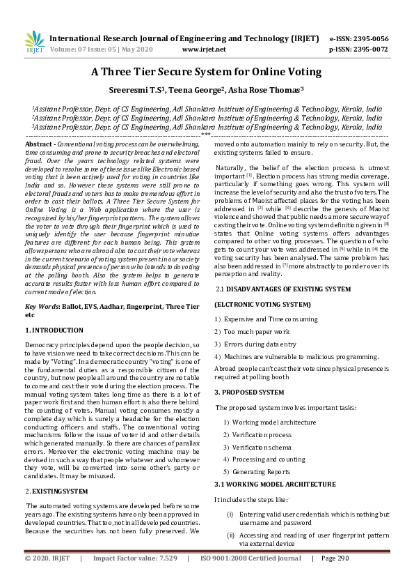 (PDF) A Three Tier Secure System for Online Voting