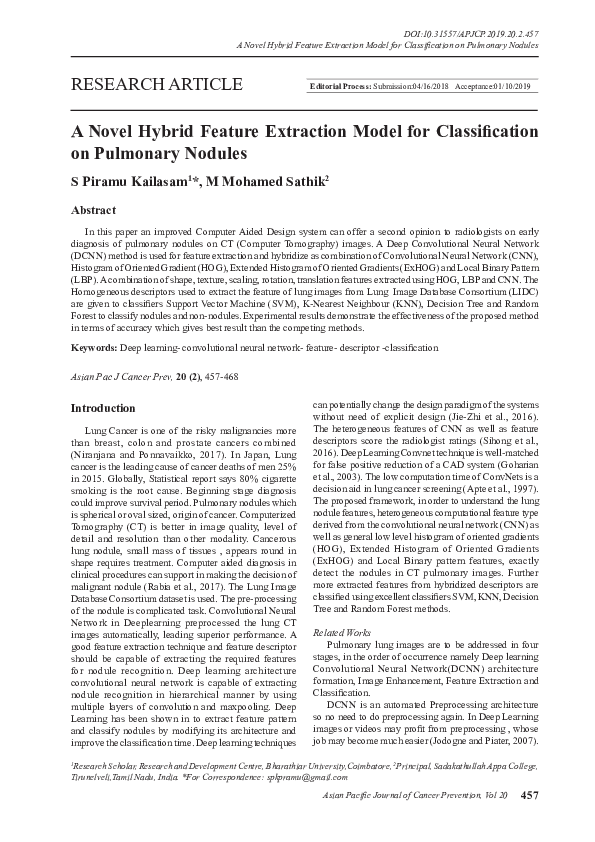 Pdf A Novel Hybrid Feature Extraction Model For Classification On