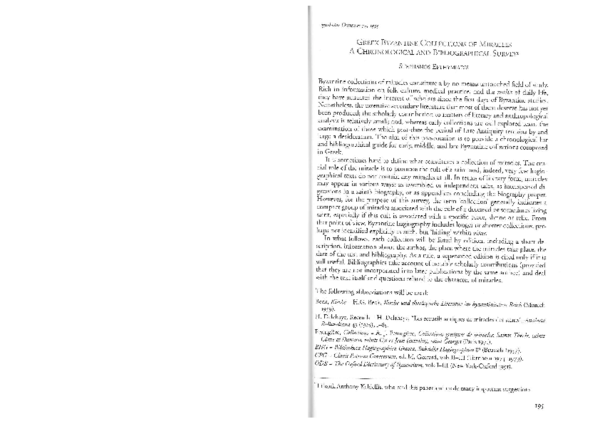 (PDF) Greek Byzantine collections of miracles A chronological and ...