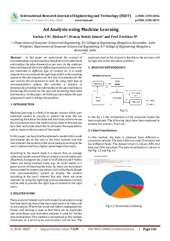 Pdf Irjet Ad Analysis Using Machine Learning