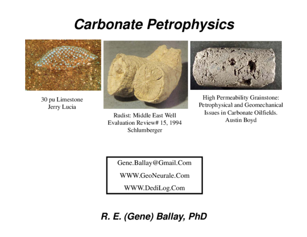 (PDF) Carbonate Petrophysics