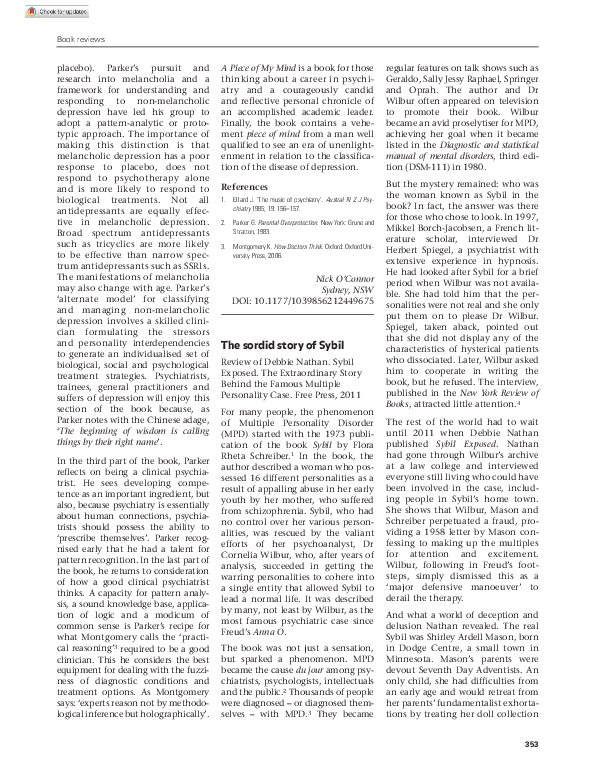 (PDF) Book review: The sordid story of Sybil