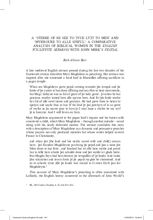(PDF) A 'STERRE OF ÞE SEE TO ȜYUE LYȜT TO MEN' AND 'MYRROURE TO ALLE ...