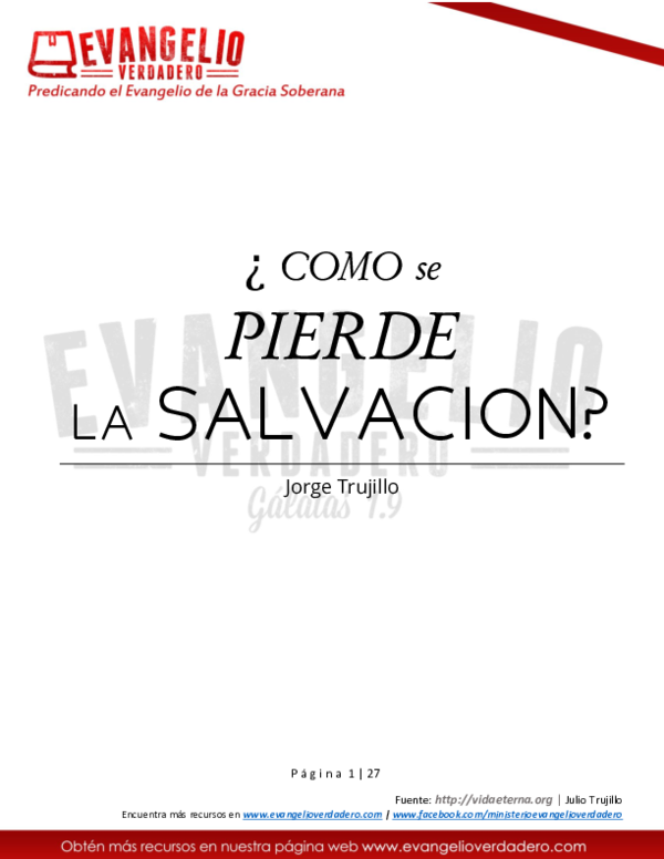 (PDF) P á g i n a 1 | 27 ¿ COMO se PIERDE LA SALVACION