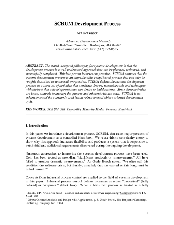 (PDF) SCRUM Development Process