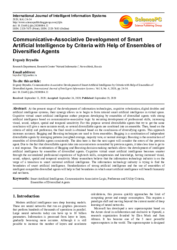 (PDF) Smart AI Development via Diverse Agent Ensembles