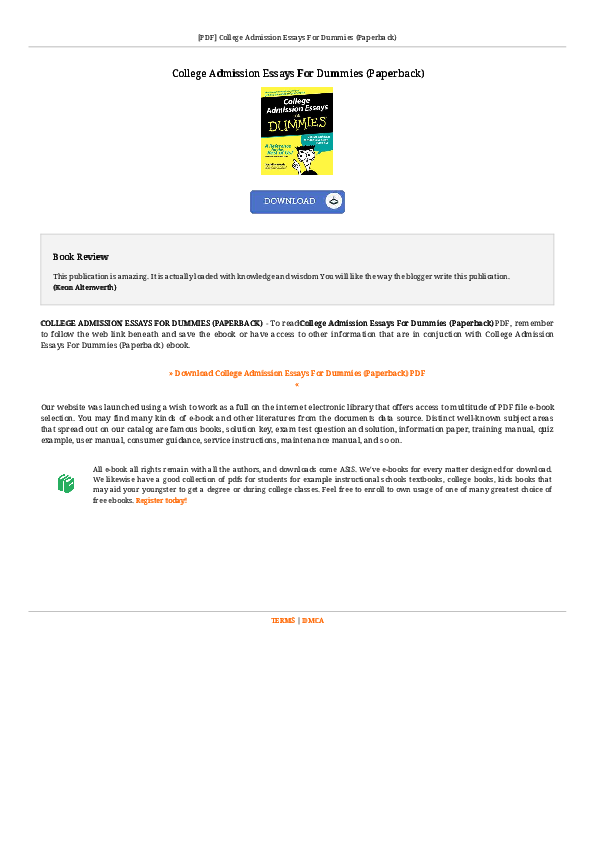 college admission essays for dummies pdf