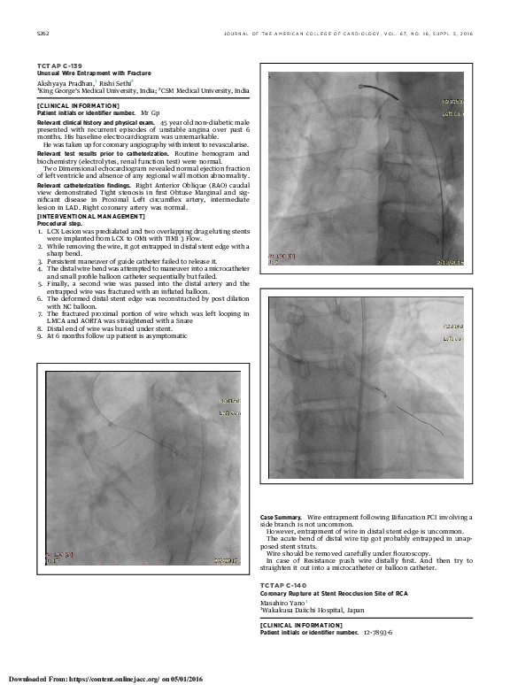(PDF) TCTAP C-139 Unusual Wire Entrapment with Fracture