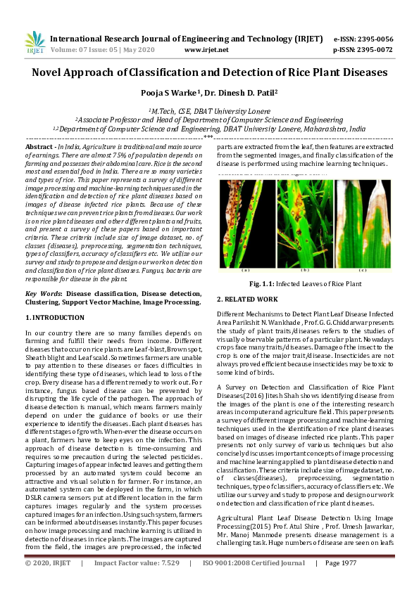 (PDF) IRJET- Novel Approach of Classification and Detection of Rice ...