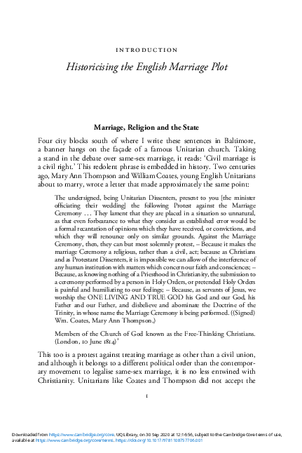(PDF) The Origins of the English Marriage Plot: Literature, Politics ...