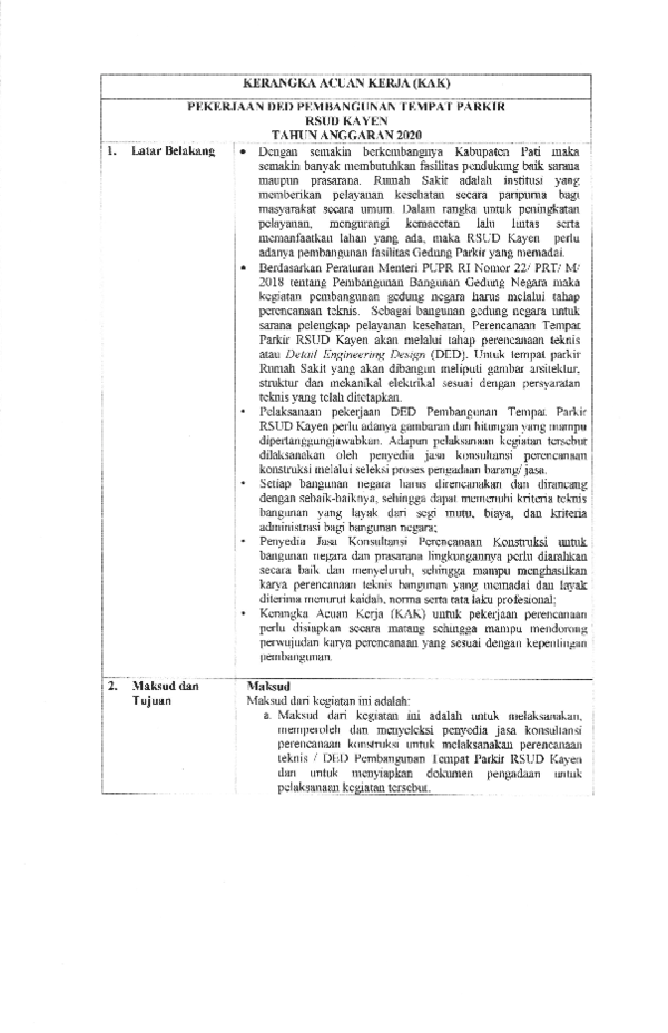 (PDF) KERANGKA ACUAN KERJA (KAK