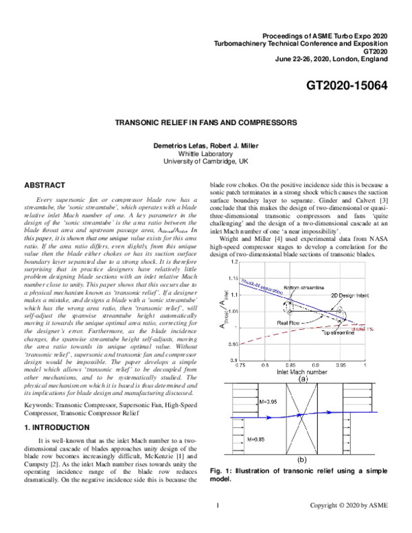(PDF) TRANSONIC RELIEF IN FANS AND COMPRESSORS