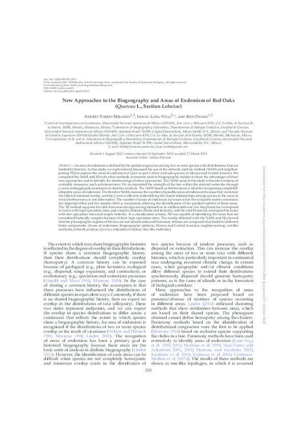 (PDF) New Approaches to the Biogeography and Areas of Endemism of Red ...