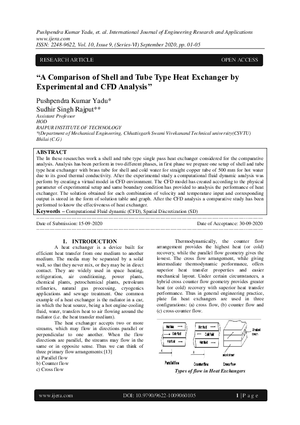(PDF) "A Comparison of Shell and Tube Type Heat Exchanger by ...