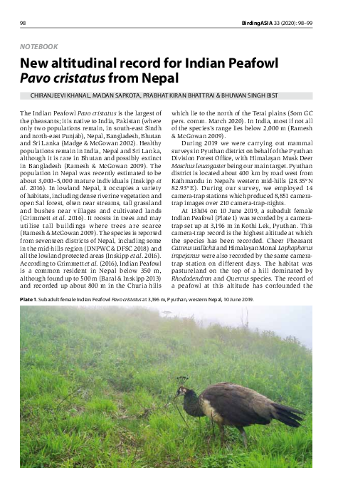 (PDF) Indian-Peafowl