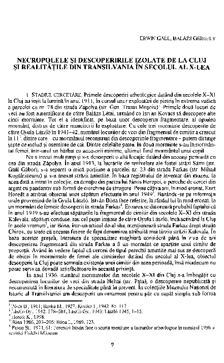 (PDF) Erwin Gáll‒Gergely Balázs, Necropolele şi descoperirile izolate ...