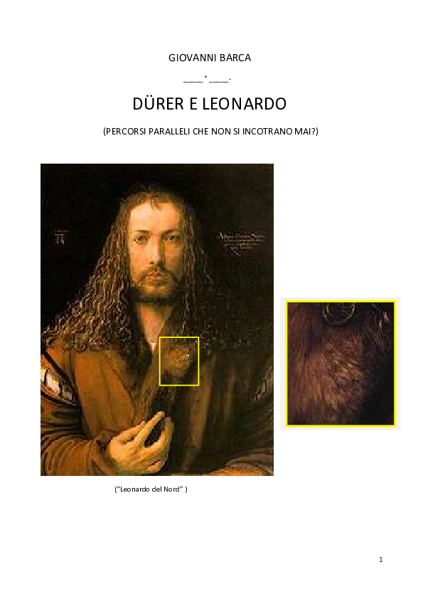 (PDF) GIOVANNI BARCA _____ ° _____- DÜRER E LEONARDO (PERCORSI ...