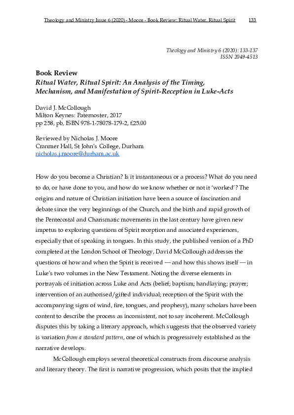(PDF) Reviewed by Nicholas J. Moore Cranmer Hall, St John’s College, Durham