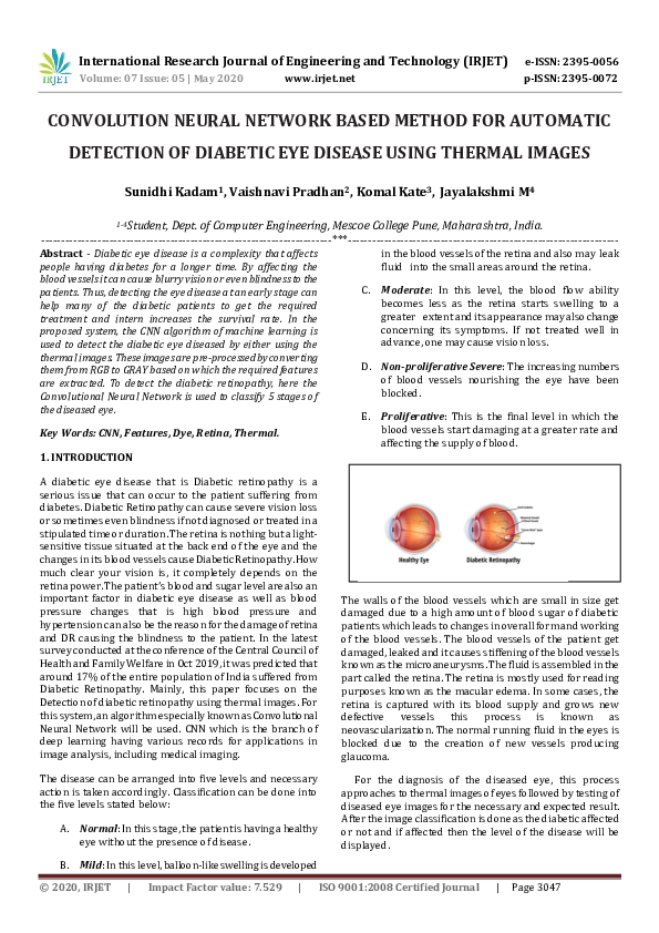 Pdf Irjet Convolution Neural Network Based Method For Automatic Detection Of Diabetic Eye