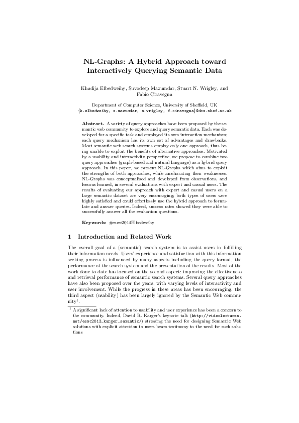 (PDF) NL-Graphs: A Hybrid Approach toward Interactively Querying Semantic Data