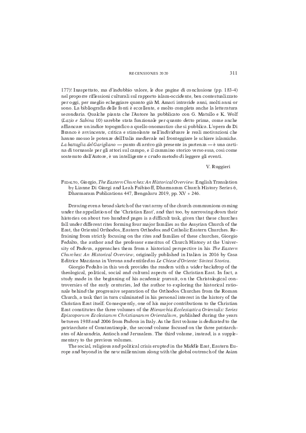 (PDF) Review: The Eastern Churches: An Historical Overview (Giorgio ...
