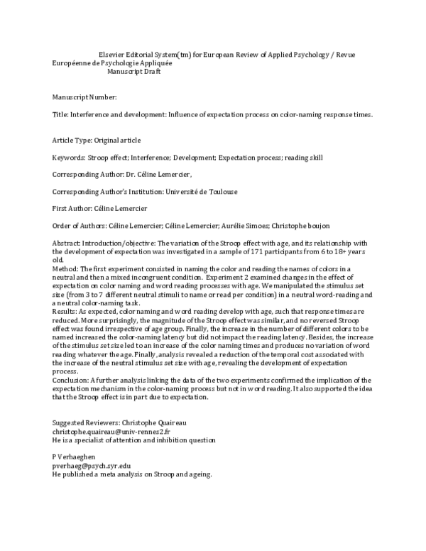 (PDF) Elsevier Editorial System(tm) for European Review of Applied Psychology / Revue Européenne ...