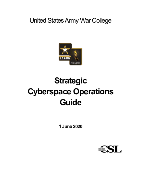 (PDF) Strategic Cyberspace Operations Guide