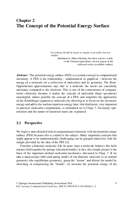 (PDF) The Concept of the Potential Energy Surface