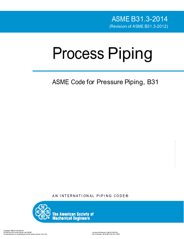 (PDF) Process Piping ASME Code for Pressure Piping, B31