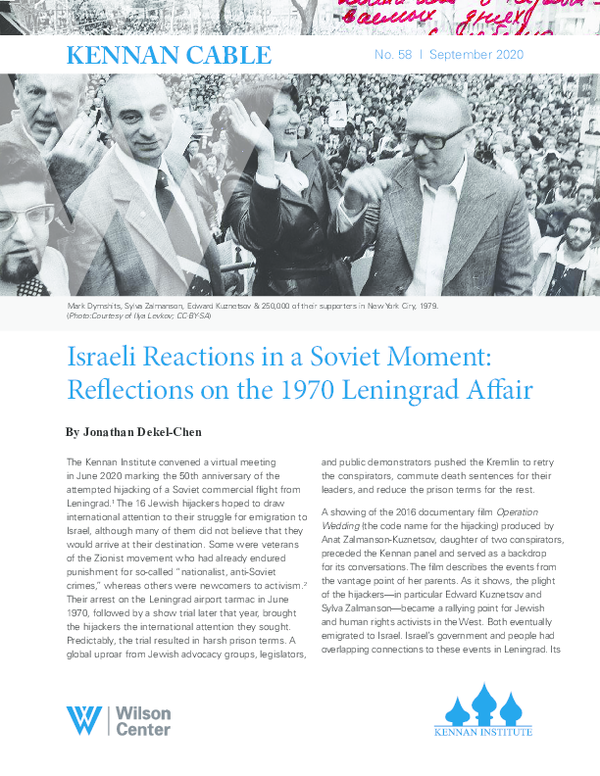(PDF) Israeli Reactions in a Soviet Moment: Reflections on the 1970 ...