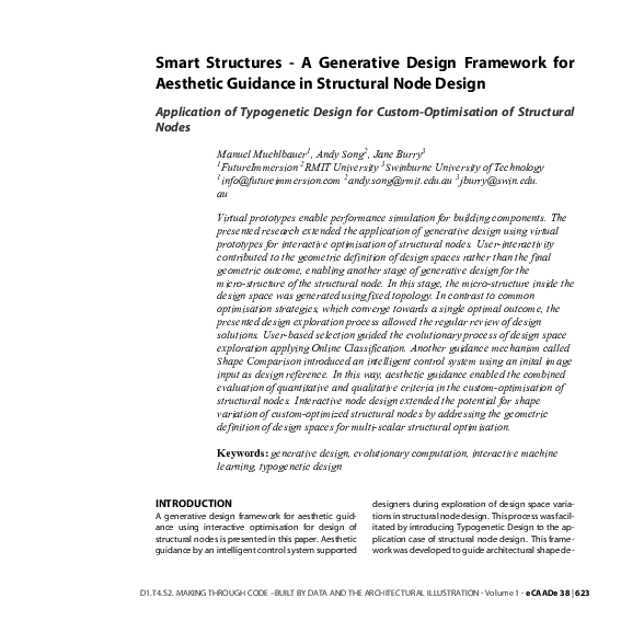 Pdf Smart Structures A Generative Design Framework For Aesthetic Guidance In Structural Node