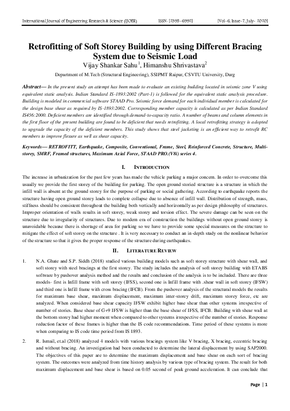 (PDF) Retrofitting of Soft Storey Building by using Different Bracing ...