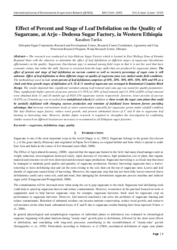 (PDF) Effect of Percent and Stage of Leaf Defoliation on the Quality of ...