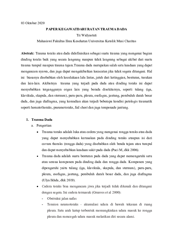 (DOC) Kegawatdaruratan Trauma Dada