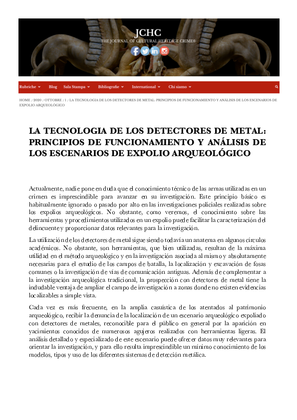 (PDF) LA TECNOLOGIA DE LOS DETECTORES DE METAL: PRINCIPIOS DE ...