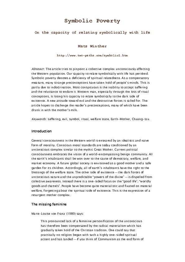 (PDF) Symbolic Poverty