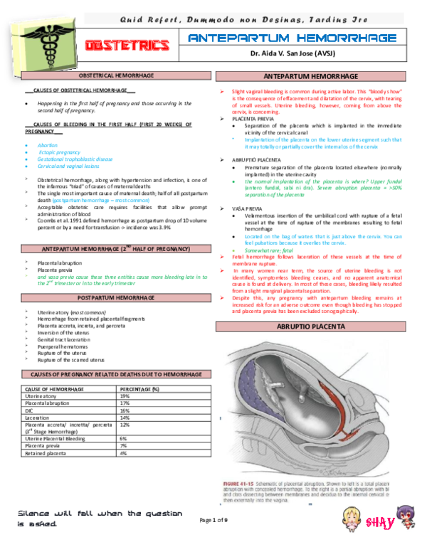 (PDF) OBSTETRICAL HEMORRHAGE ___CAUSES OF OBSTETRICAL HEMORRHAGE ...