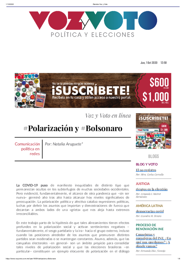 (PDF) Revista Voz y Voto Aruguete