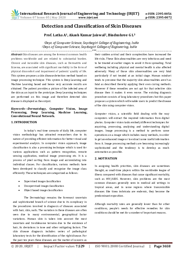 (PDF) Detection and Classification of Skin Diseases