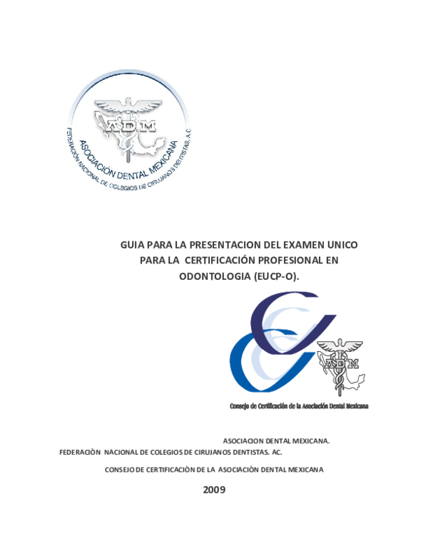 (PDF) Examen Único para la Certificación Profesional en Odontología ...